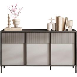 Sideboard Inosign "Everest Breite 156 cm, Kommode mit 3 Türen" Sideboards Gr. B/H/T: 156 cm x 86 cm x 40 cm, grau (bleigrau, kreidegrau, absetzung steingrau (druck)) Anrichte, SoftSelf Closing, Korpus 22 mm