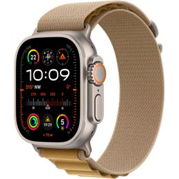 Smartwatch Apple "Watch Ultra 2 (2024) GPS + Cellular" Smartwatches Gr. 49mm, Cellular, M, Alpine Loop, beige (natur)