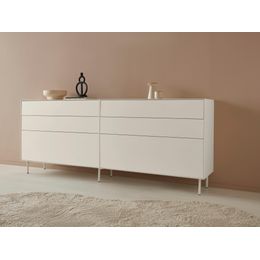 Sideboard LeGer Home by Lena Gercke "Essentials" Sideboards Gr. B/H/T: 224 cm x 90 cm x 42 cm, 6 St., grau (warmgrau) Breite: 224cm, MDF lackiert, Push-to-open-Funktion