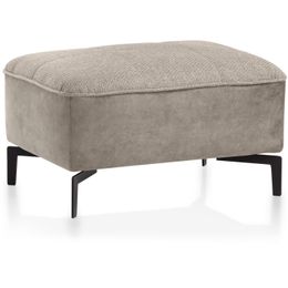 Polsterhocker Trendmanufaktur "Glamour" Hocker Gr. B/H/T: 80cm x 42cm x 62cm, Samtoptik-Struktur grob, grau (cloud gray, quiet grau) mit Kaltschaumpolsterung und extra hohen Füße aus gebürstetem Stahl