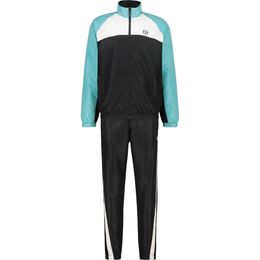 Trainingsanzug Sergio Tacchini "METROPOLIS TRACKSUIT Herren" Gr. L, blau (black/aqua sea) Herren Sportanzüge Trainingsanzug Herren, Tracksuit, Retro, Outdoor, Jogging, Streetwear