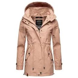 Outdoorjacke Marikoo "Nyokoo" Gr. M (38), rosa (blassrosa) Damen Jacken modische Baumwoll Übergangsjacke mit großer Kapuze