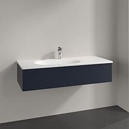 Villeroy & Boch Villeroy und Boch Antao Waschtisch-Unterschrank K03100HG 118,8x25,6x49,3cm, mit Frontstruktur, midnight blue matt lacquer