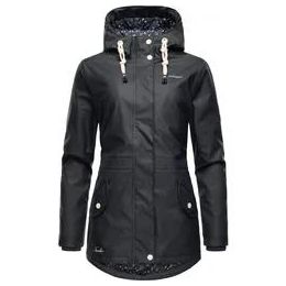 Regenjacke Navahoo "Oceans Heart" Gr. XS (34), blau (navy) Damen Jacken stylischer wasserdichter Regenmantel mit Kapuze