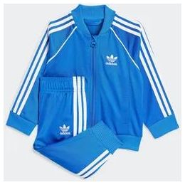 Trainingsanzug Adidas ORIGINALS "SST TRACKSUIT" Gr. 104, blau Kinder Sportanzüge