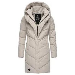 Steppmantel Ragwear "Natalka" Gr. XXXL (46), grau (hellgrau) Damen Mäntel stylischer, gesteppter Winterparka mit gefütterter Kapuze