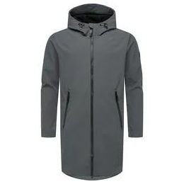 Softshellparka Ragwear "Shellwie Long" Gr. L (52), grau (dunkelgrau) Herren Jacken Schlichter Softshellmantel mit Kapuze