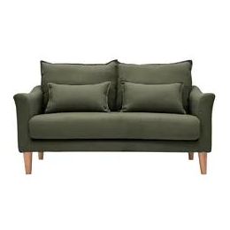 Miliboo Skandinavisches 2-Sitzer-Sofa Khaki KATE