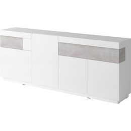 Sideboard Inosign "SILKE" Sideboards weiß (weiß hochglanz/beton-optik) Breite 218, 5 cm