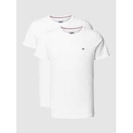 Tommy Jeans Slim Fit T-Shirt mit Label-Stitching im 2er-Pack