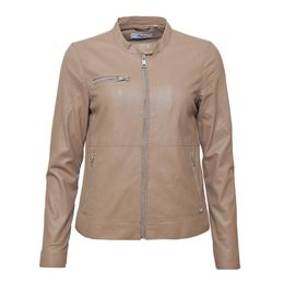Lederjacke Maze "42021104", Damen, Gr. XS, grau (taupe), Obermaterial: 100% Lammleder. Innenfutter: 100% Baumwolle. &Auml;rmelfutter: 100% Polyester, Jacken