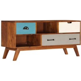 vidaXL - TV-Schrank mit 3 Schubladen 110x35x50 cm Massivholz Akazie