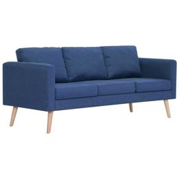 3-Sitzer-Sofa Stoff Blau vidaXL