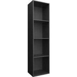 vidaXL - Bücherregal/TV-Schrank Schwarz 36x30x143 cm Holzwerkstoff