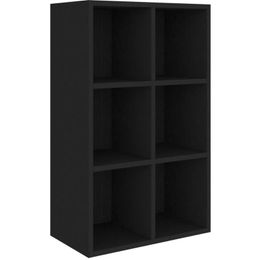 vidaXL - Bücherregal/Sideboard Schwarz 66x30x98 cm Holzwerkstoff