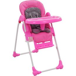 vidaXL - Baby-Hochstuhl Rosa und Grau