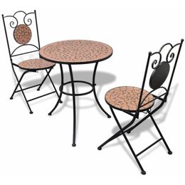 vidaXL - 3-tlg. Bistro-Set Keramik Terrakotta