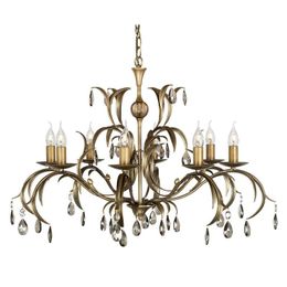 Elstead - Lily - 8 Light Chandelier Metallic Bronze Blumenblätter Design