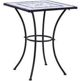 vidaXL - Mosaik-Bistrotisch Blau und Weiß 60 cm Keramik 251630