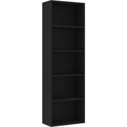 Bücherregal 5 Fächer Schwarz 60x30x189 cm Holzwerkstoff vidaXL