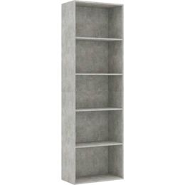 Bücherregal 5 Fächer Betongrau 60x30x189 cm Holzwerkstoff vidaXL