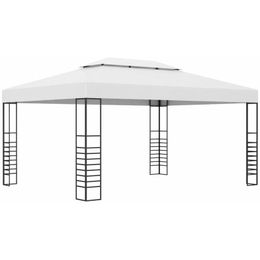 vidaXL - Gartenpavillon Pulverbeschichteter Stahl 4x3x2,7 m Weiß