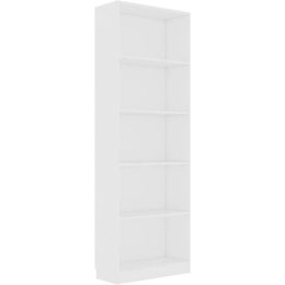 Bücherregal 5 Fächer Weiß 60x24x175 cm Holzwerkstoff vidaXL