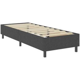 vidaXL - Boxspring-Bettgestell Grau Stoff 80x200 cm