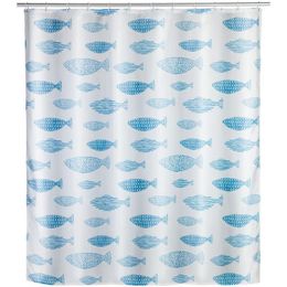 Anti-Schimmel Duschvorhang Aquamarin, Textil (Polyester), 180 x 200 cm, waschbar, Mehrfarbig, Polyester mehrfarbig - mehrfarbig - Wenko