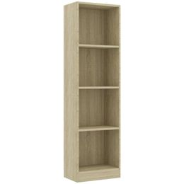 Bücherregal 4 Fächer Sonoma-Eiche 40x24x142 cm Holzwerkstoff vidaXL