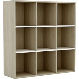 Bücherregal Weiß Sonoma-Eiche 98x29x97,5 cm Holzwerkstoff vidaXL