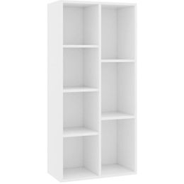 vidaXL - Bücherregal Weiß 50×25×106 cm Holzwerkstoff