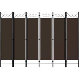 6-tlg. Raumteiler Braun 240 x 180 cm vidaXL