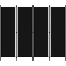 vidaXL - 4-tlg. Raumteiler Schwarz 200x180 cm