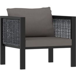 vidaXL - Sofa-Element mit Kissen Poly Rattan Anthrazit