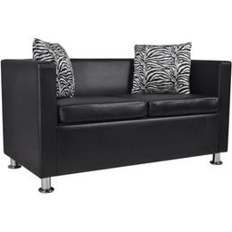 2-Sitzer-Sofa Kunstleder Schwarz vidaXL