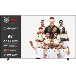 G (A bis G) TCL Mini-LED-Fernseher "98C803X7" Fernseher QLED, Dolby Vision, Apple TV, Multi-HDR, Smart-TV, 144 Hz schwarz (titanium anthrazit)