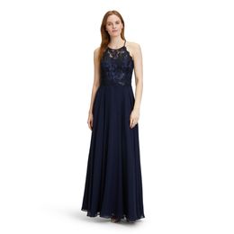 Abendkleid Vera Mont "Vera Mont rückenfrei" Gr. 38, Normalgrößen, blau (night sky) Damen Kleider Spitze