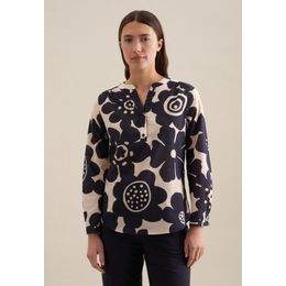 Klassische Bluse Seidensticker "Schwarze Rose" Gr. 36, blau (dunkelblau) Damen Blusen Tunika Floral