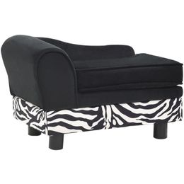 vidaXL - Hundesofa Schwarz 57x34x36 cm Plüsch