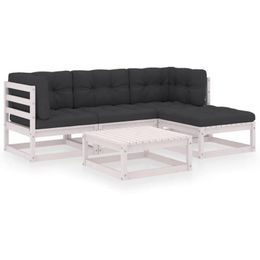 vidaXL - 5-tlg. Garten-Lounge-Set mit Kissen Kiefer Massivholz