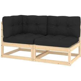 vidaXL - 2-tlg. Garten-Lounge-Set mit Kissen Kiefer Massivholz