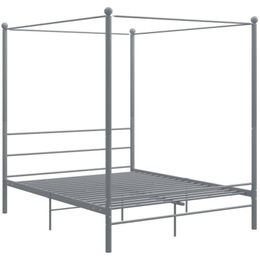 Himmelbett Grau Metall 160x200 cm vidaXL