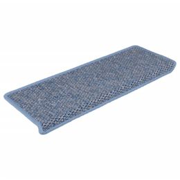 vidaXL - Treppenmatten Selbstklebend Sisal-Optik 15 Stk. 65x21x4 cm Blau