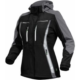 Leibwächter Damen Sommer-Softshell Jacke flxds Gr. 36 schwarz/grau - Leibwächter