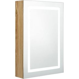 vidaXL - LED-Spiegelschrank fürs Bad Eichenoptik 50x13x70 cm