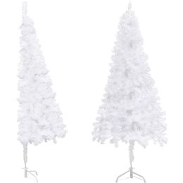 vidaXL - Künstlicher Eck-Weihnachtsbaum Weiß 210 cm pvc