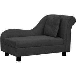 vidaXL - Hundesofa mit Kissen Schwarz 83x44x44 cm Plüsch