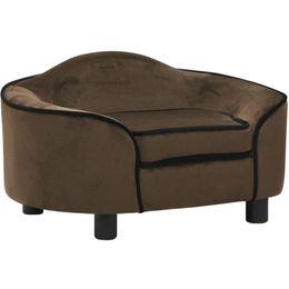 vidaXL - Hundesofa Braun 67x47x36 cm Plüsch