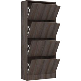 Les Tendances - Schuhschrank mit 4 Türen Grau Sonoma-Eiche 59x24x136 cm vidaXL